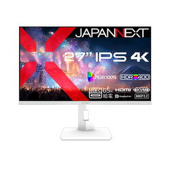 JAPANNEXT 27インチ IPSパネル搭載 4K(3840x2160)解像度 液晶モニター JN-IPS27U2-HSPC6-W HDMI DisplayPort USB-C(最大65W給電) sRGB:…27インチのIPSパネルを搭...
