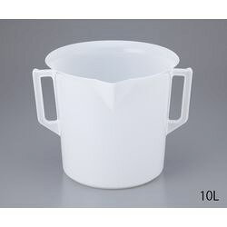 材質：PE（ポリエチレン）。手付き。容量：10L。一目盛：500mL。商品コード：30-1204-55。ポリビーカー（手付き） 10L (1個)。材質：PE（ポリエチレン）手付き容量：10L一目盛：500mL商品コード：30-1204-55...