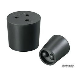 　穴付きゴム栓（バイトン（R）栓） 12号 (1個)。穴貫通は切込みを入れるだけゴム栓底面の凸部に切り込みを入れるだけで穴を開けることができ、穴開け作業が容易です。穴径は直径5mmでガラス管等の使用に便利です。切り込みを入れずに使用すると通...