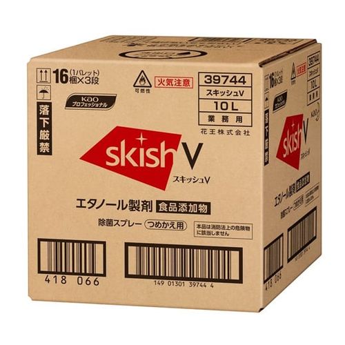 スキッシュV　つめかえ用　10LスキッシュV つめかえ用 10L 。スキッシュV　つめかえ用　10L。〔エタノール製剤（エタノール濃度65vol％）〕：厨房のウイルス・細菌対策をサポート。複数のウイルス・細菌で検証を実施。