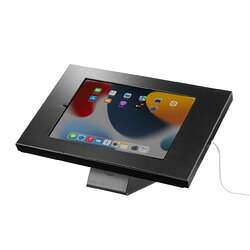 iPadを利用したPOSレジや勤怠管理に最適iPadに対応したスタンド付きスチール製のケースです。※12.9インチiPad以外の全ての機種に対応しています。スタンドを壁面に取付けることができます。スタンドに着けたままの状態で90°回転し、縦...
