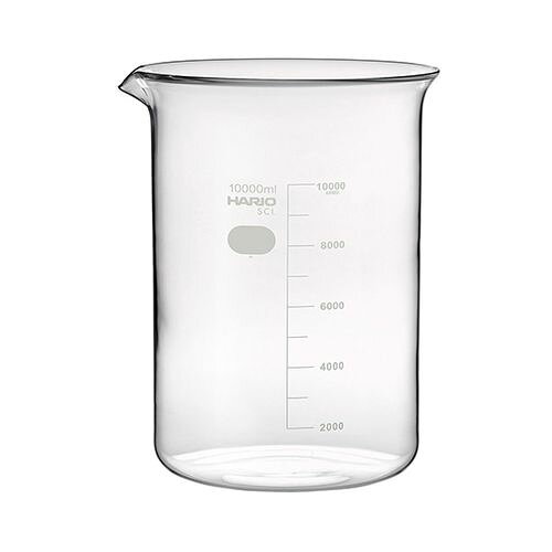 　ビーカー（目安目盛付き） 10L (1個)。材質：硼珪酸ガラス-1耐熱温度：250℃容量：10L胴外径：φ230mm全高：360mm一目盛：約1000mL目安目盛付き検索キーワード:研究・計測・科学 汎用器具・消耗品 硝子・樹脂量器類 ガ...