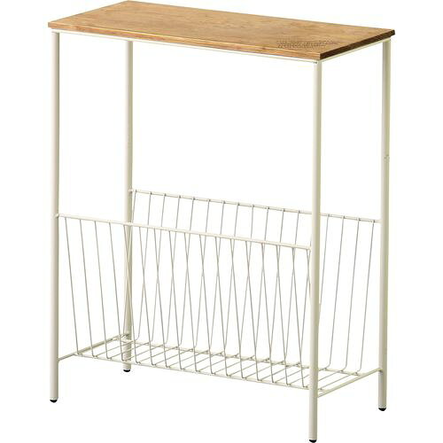 より良いくらしのために。東谷のLIGHT FURNITURE/サイドテーブルサイズ:W40×D20×H50cm。素材:天然木(パイン) スチール(粉体塗装)検索キーワード:サイドテーブル | アイボリー