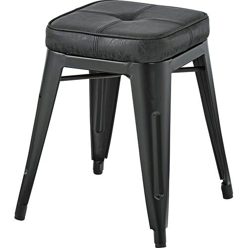 スツールサイズ : W41×D41×H48cm。カラー : ブラック。素材 : スチール(粉体塗装) ソフトレザー。原産国 : 中国。スタッキング可検索キーワード:スツール | ブラック