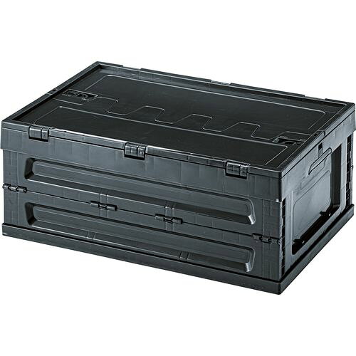 フォールディング コンテナ Sサイズ : W59×D40×H24.5cm/折りたたみ時:W59×D40×H9cm。商品重量 : 約3kg。素材 : ポリプロピレン。原産地 : 中国検索キーワード:ストレージ | ブラック