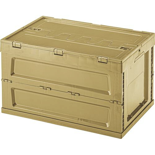 フォールディング コンテナ Lサイズ : W59×D40×H35.5cm/折りたたみ時:W59×D40×H9cm。商品重量 : 約3kg。素材 : ポリプロピレン。原産地 : 中国検索キーワード:ストレージ | ベージュ