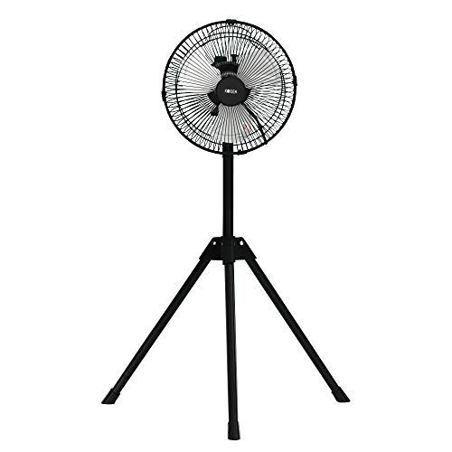 工業扇（25cm/アルミ三脚型）ラウンドムーブ送風機構によるワイドな送風。ワンタッチ折畳み脚。コンパクトで持ち運び簡単。