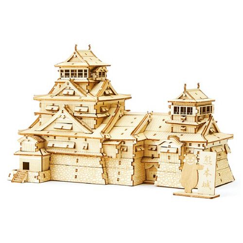 組み立て甲斐のある、おしゃれな木製パズルです。作って、飾って、使ってお楽しみください。衣料・生活用品 ＞ レジャー／園芸／ペット用品 ＞ 趣味・娯楽 ＞ おもちゃ。●完成形は熊本城です。