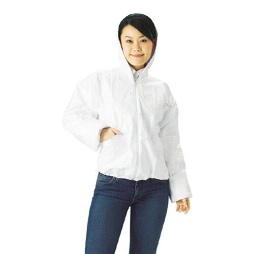 フード付ジャンパー。DPM-201-M。梱包・工具・作業用品 ＞ 安全用品 ＞ 保護具 ＞ 保護服。●繊維くずなどの飛散を抑えます。●引張り、引裂き、摩擦に強く、強靱さと柔軟性に優れます。●微細な粉じんや水の侵入に強い。0.5ミクロン以上の...