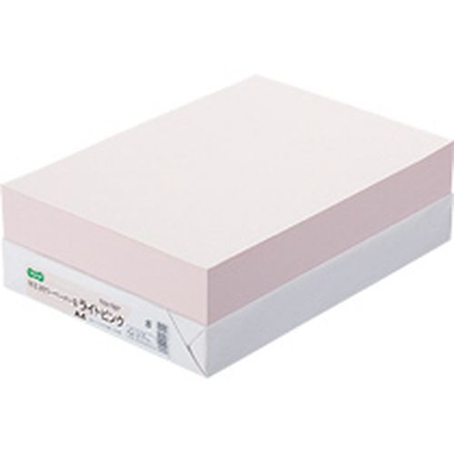 森林認証紙を使用し、環境負荷の低減に努めたカラーペーパーです。AEC-LPA4B。コピー用紙 ＞ カラーペーパー ＞ ＞ 。●500枚入の通常包装、A4 ライトピンクのカラーペーパーです。