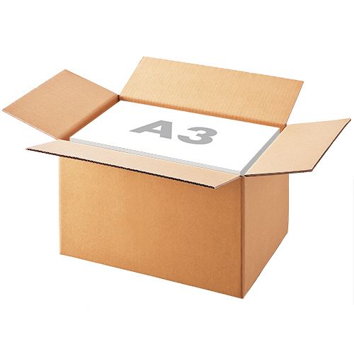 持ち運びや保存に便利な組み立て式オリジナル梱包用ダンボール箱。OR-L3。梱包・工具・作業用品 ＞ 梱包作業用品 ＞ 梱包／結束用品 ＞ ダンボール。●底面A3判対応。●3辺合計：約108．5cm。