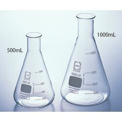 　三角フラスコ 100mL (1個)。材質：DURANR（硼珪酸ガラス）容量：100mL胴径×高さ：φ64×105mmネック外径：φ22mmDIN　ISO　1773規格適合オートクレープ可能（121℃）★※名入れ対応可検索キーワード:研究・...