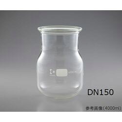 　セパラブルフラスコ 円筒形丸底（DURAN(R)） 4000mL (1個)。材質：DURANR（硼珪酸ガラス3.3）熱膨張係数：33×10^-7/℃（20〜300℃）容量：4000mLDN150フランジ外径：184mm容器部外径：200m...