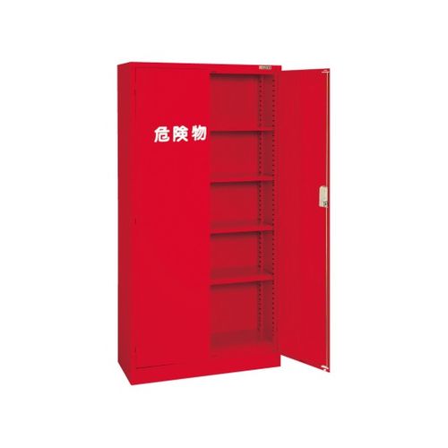 危険物保管ロッカー (1台)危険物保管ロッカー (1台)。棚板寸法：W859×D310×H19mmセット内容(付属品)：棚板4枚付(30mmピッチで調整可能)。サイズ：880×380×1790mm内寸：808×340×1626.5mm色：レ...