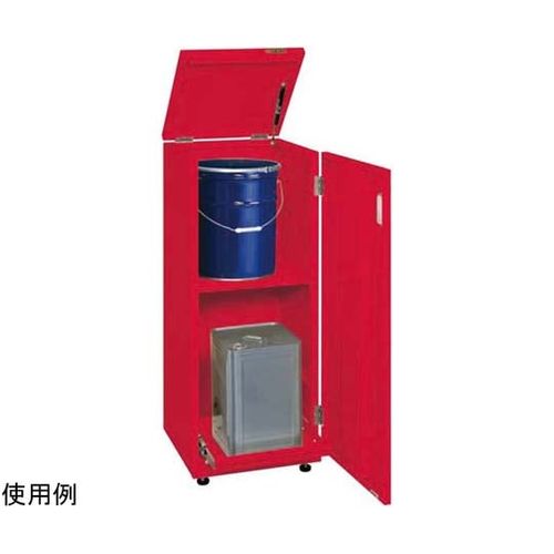 安心・安全の鍵を標準装備しました。扉・上蓋を同時に施錠できます。一斗缶保管庫（一斗缶・ペール缶兼用タイプ・固定式）KUシリーズ 425×415×1070mm レッド (1台)。安心・安全の鍵を標準装備しました。扉・上蓋を同時に施錠できます。...
