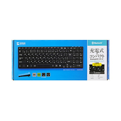 充電電池内蔵で経済的な薄型Bluetoothキーボードタブレットやスマホでも使えるBluetoothキーボード 幅345mと省スペースながらテンキーを配置した省スペースデザイン軽快な入力感が得られるパンタグラフキーボード繰り返し充電できるリ...