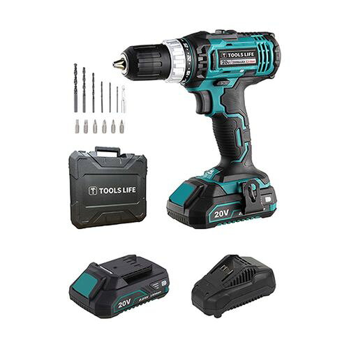 TOOLS LIFE 充電式ドリルドライバー (1個)TOOLS LIFE 充電式ドリルドライバー (1個)。コンパクトサイズですが、十分な速度とトルクを兼ね備えています。使用される方のことを考えて設計されたゴム製のソフトグリップハンドルで...