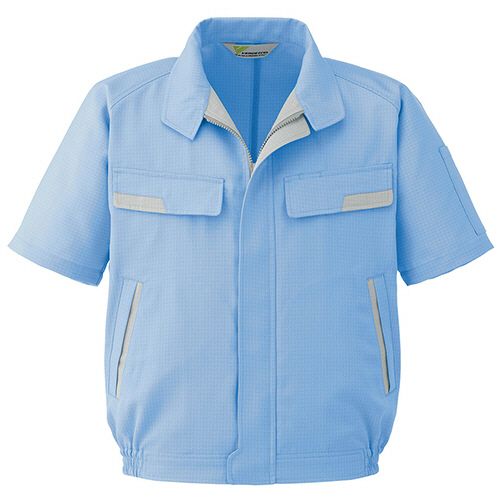 着心地と作業性に優れた春夏用半袖ブルゾン。VES73-UE-L。衣料・生活用品 ＞ 衣料・ユニフォーム ＞ 作業服 ＞ ブルゾン・ジャンパー。●低発塵・高性能帯電防止服。ブルーのLサイズです。●I-SEAM構造（アイシーム構造）：生地表面の...