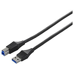 外付けハードディスクに高速でデータ転送できる、挿しやすいデザインのコネクターを採用したUSB3.0ケーブルUSB3.0対応のUSBケーブル(A to Bタイプ)。挿す方向がすぐわかるコネクターデザインを採用。5Gbpsの高速伝送に対応