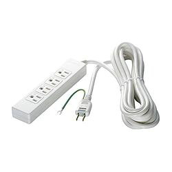 オフィス用精密機器に最適な「3ピン」タップ。3ピン4個口の電源タップ。スイングプラグで、狭い場所でも壁にピッタリ!安心のトラッキング現象防止プラグ。