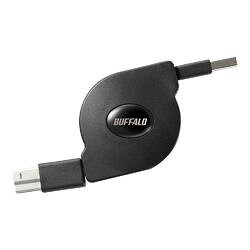 USB3.2Gen1 A-B 巻取り式ケーブル 0.7m ブラック●USB 3.2(Gen1)に対応する巻取式ケーブル●USB 3.2(Gen1)対応●RoHS基準値準拠