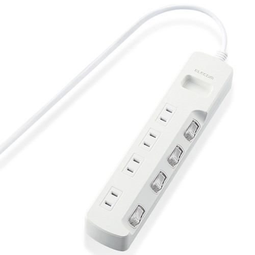 　接続機器ごとにON/OFFでき、待機電力を個別に節約できる個別スイッチが付いた省エネタップです。検索キーワード:ELECOM | えれこむ | 電源タップ | TE6A2430WH接続機器ごとにON/OFFでき、待機電力を個別に節約できる...