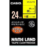 多彩な用途に使える「ネームランド」のテープカートリッジ。印刷後は、そのままホワイトボードなどに貼りつけられます。 ●品番：XR-24JYW ●マグネットテープ ●テープ幅：24mm ●テープ色：黄 ●文字色：黒文字 ●テープ長さ：1．5m ...