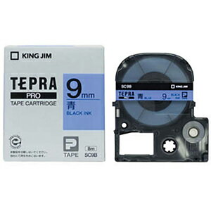 KING JIM TEPRA PRO(キングジム テプラ プロ)用テープカートリッジ。 デジタルビデオやDVC(ミニDV)のタイトルラベルに最適な9mm幅です。 ●ラベル幅：9mm ●ラベル色：青パステル ●文字色：黒 ●長さ：8m■南信堂...