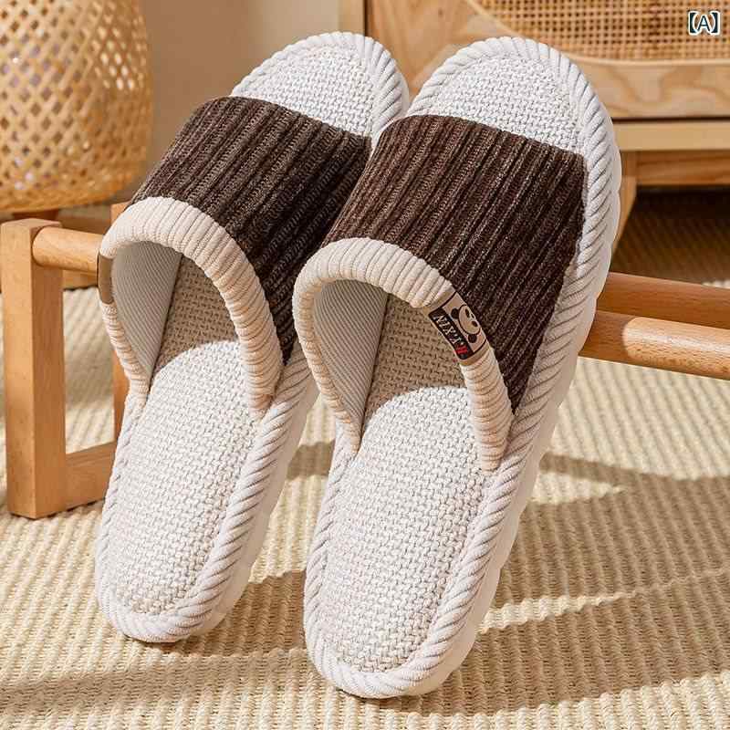 ・カテゴリ: スリッパ、ルームシューズ・対象: 男性向け・アッパー素材: 麻・ソール素材: PVC・カラー展開: ブラウン、ピンク、ベージュ・サイズ展開: 36-37 (足サイズ 35-36cm対応), 40-41 (足サイズ 39-40c...