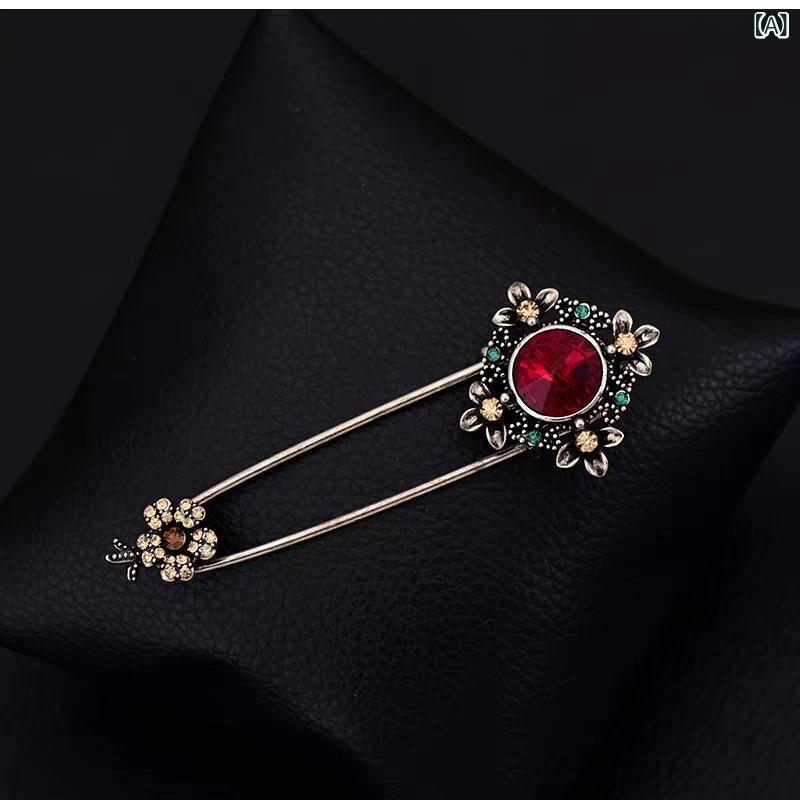 ・カテゴリ: ブローチ・素材: 亜鉛合金・デザイン: 花柄・デザイン要素: 平安モチーフ、トーテム、財神、吉祥文様、民族風、国風・カラー展開: レッド、グリーン・サイズ: 約8×3cm・重さ: 約8g・対象: ユニセックス・スタイル: 女性...