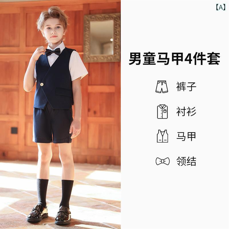 2個セット・カテゴリ: 子供用フォーマルウェア ・対象年齢: 3〜8歳 ・対象: 男児用 ・スタイル: ブリティッシュ、セットアップ ・主な素材: 綿40% ・裏地素材: ポリエステル100% ・セット内容: ベスト4点セット、ベスト5点セ...