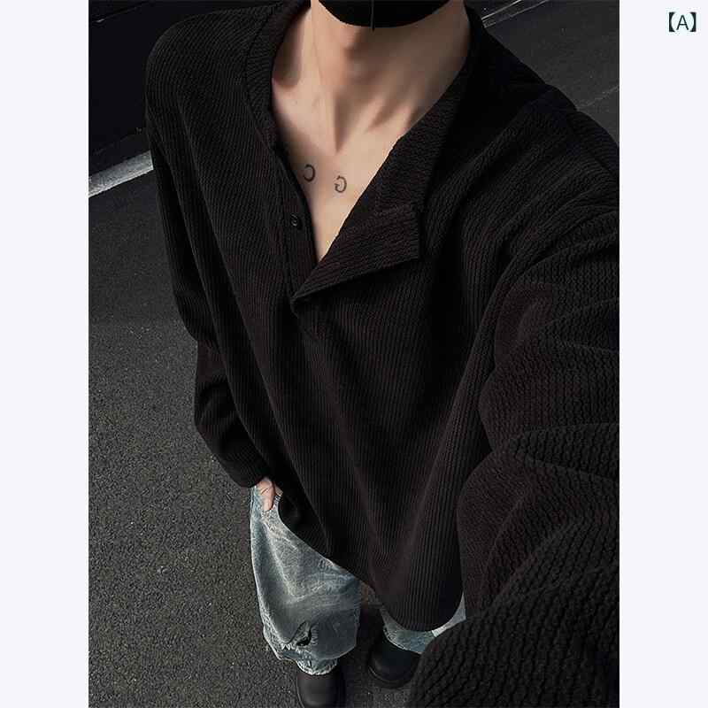 ・カテゴリ: Tシャツ、ベスト・スタイル: 香港風・主な素材: ポリエステル96%以上・柄: 無地・フィット: ルーズフィット・対象: ティーンエイジャー・: プルオーバー・ネックライン: クルーネック・袖丈: 長袖・厚さ: 薄手・着用シー...