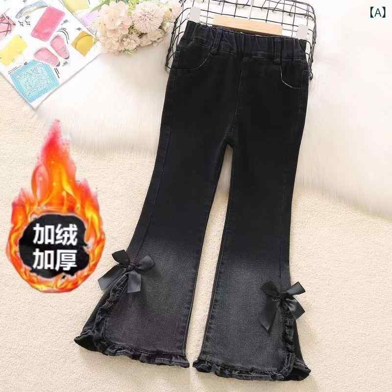 ・カテゴリ: カジュアルパンツ・スタイル: カジュアル・主な素材: デニム、綿・性別: 女児・対象年齢: 8歳以上、身長140cm以上・パンツ丈: ロング丈・ウエスト: ハイウエスト・柄: 蝶結びレース・カラー展開: ブラック、ブルー・裏地...