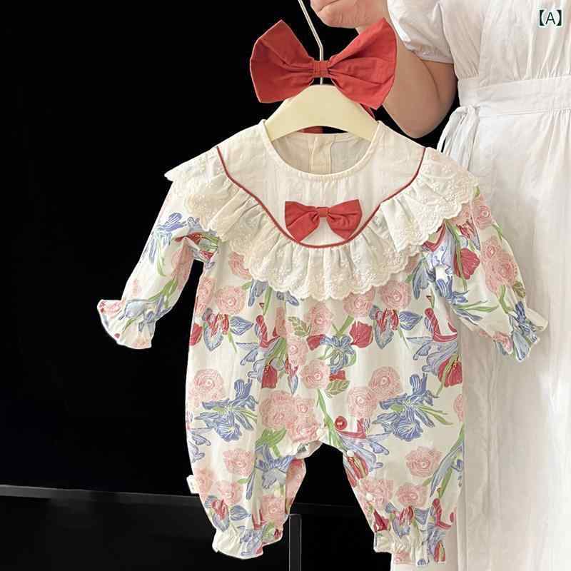 ・カテゴリ: ロンパース・スタイル: カジュアル・主な素材: 再生繊維51〜70%・袖丈: 長袖・厚さ: 通常・対象年齢: 新生児（0〜1歳、80cm以下）・性別: 男女兼用・カラー: 赤色小花柄・サイズ展開: 66cm、73cm、80cm...