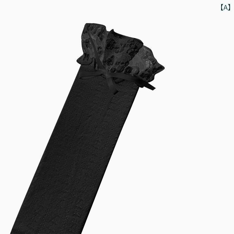 ・主な素材: 綿78%・性別: 女児・カテゴリ: タイツ・加工: メッシュ・機能: 通気性、吸汗性・厚さ: 薄手・装飾: レース・カラー展開: ブラック、ホワイト、ベージュ・サイズ展開: S(身長75-85cm)、M(身長85-95cm)、...