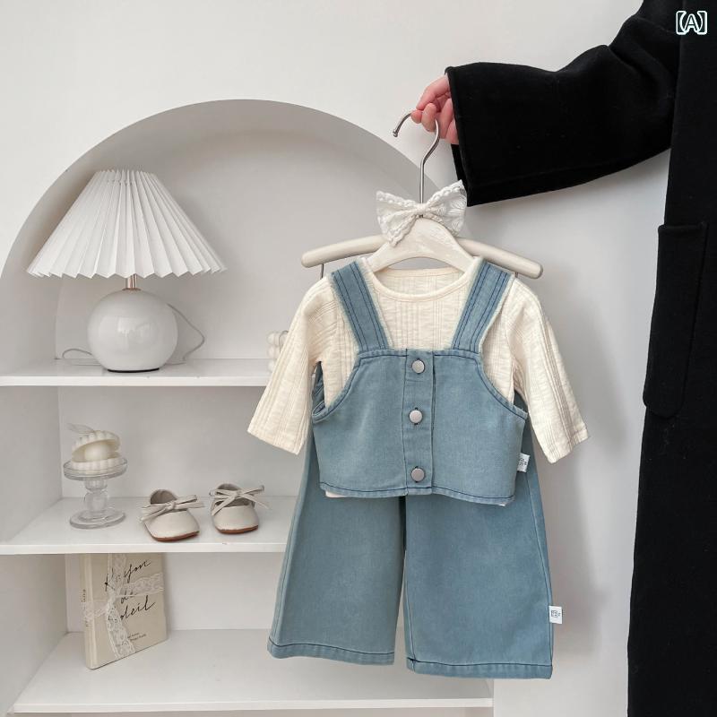 ・カテゴリ: 子供服セット・性別: 女の子用・対象年齢: 1〜3歳（80〜100cm）・スタイル: 韓国・要素: トレンドスタイル・セット内容: パンツスーツ・セット点数: 3点セット・主な素材: 綿45.9%・生地加工: 柔らか仕上げ・厚...