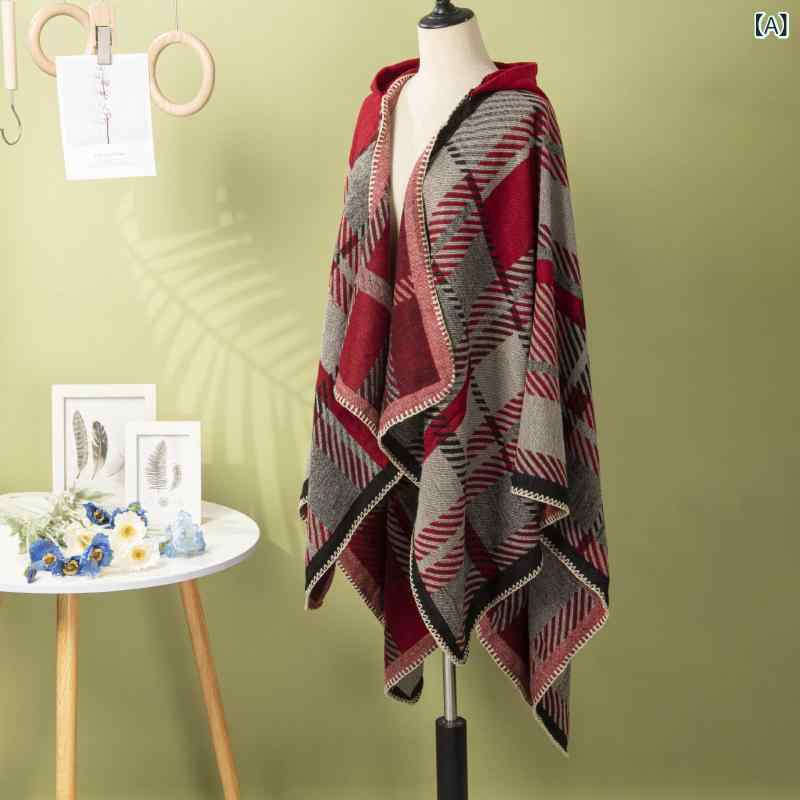 ・性別: ユニセックス・主な素材: ポリエステル30%、アクリル70%・カラー展開: レッド、グレー、オレンジ、ワインレッド・スタイル: レトロエスニック・サイズ: 約133cm x 148cm・織り方: 経編み・柄: 幾何学・機能: 保温...