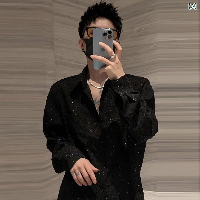 ・カテゴリ: シャツ・スタイル: 韓国風・主な素材: ポリエステル31～50%・生地の厚さ: 20番手・デザイン: カーディガン・シルエット: ゆったり・ネックライン: 襟付き・袖丈: 長袖・柄: 無地・厚さ: 薄手・加工: ホットフィック...