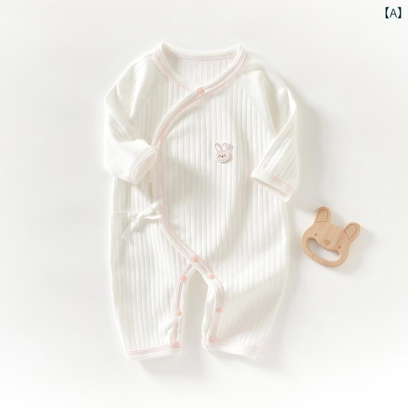・カテゴリ: ロンパース、カバーオール・スタイル: カジュアル・主な素材: 綿100%・タイプ: バタフライロンパース・対象年齢: 新生児（0～1歳、身長80cm以下）・性別: ユニセックス・袖丈: 長袖・厚さ: 普通・留め具: 斜め合わせ...