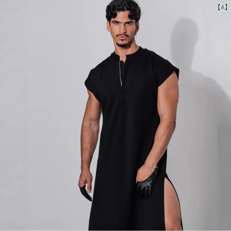 ・スタイル: 欧米風・袖丈: ノースリーブ・加工: パッチワーク、切り替え・対象性別: メンズ