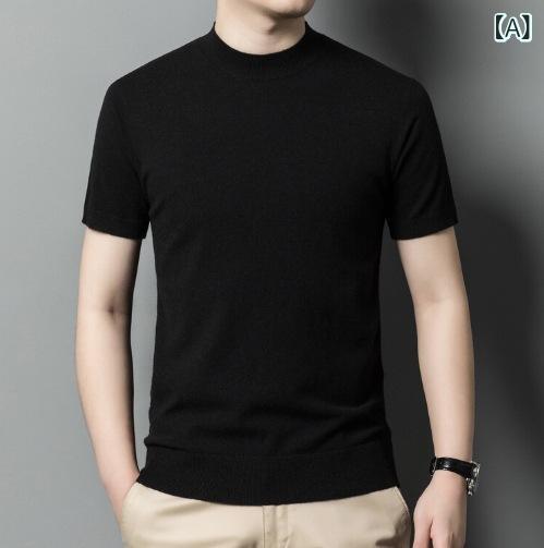 ・カテゴリ: セーター・スタイル: カジュアル・デザイン: プルオーバー・フィット: スリムフィット・ネックライン: モックネック・袖丈: 半袖・編み地: 細編み・厚さ: 薄手・着丈: レギュラー丈・裾: リブ仕様・加工: ノーアイロン加工...