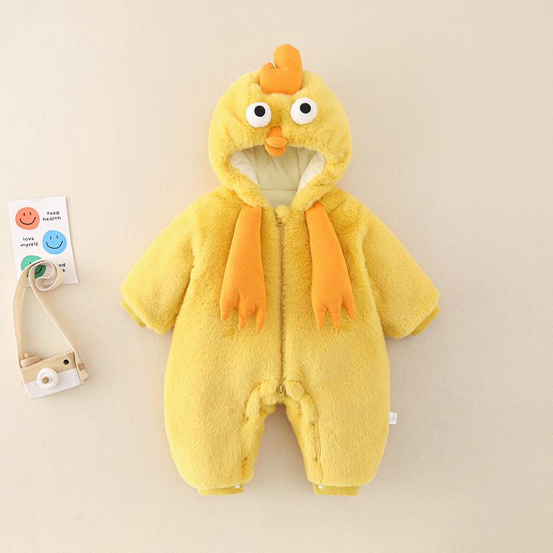 ・カテゴリ: ロンパース・スタイル: カジュアル・主な素材: ポリエステル・袖丈: 長袖・デザイン: フード付き・厚さ: 厚手・開閉方法: ジップアップ・性別: ユニセックス・対象年齢: 幼児（1〜3歳）・カラー: オレンジ・サイズ展開: ...