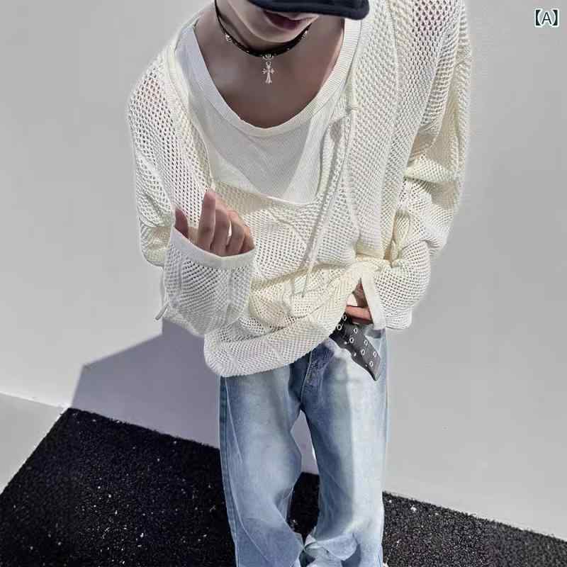 ・カテゴリ: Tシャツ・スタイル: カジュアル・主な素材: ポリエステル96%以上・柄: 無地・フィット: ゆったり・対象: 成人・性別: メンズ・タイプ: プルオーバー・ネックライン: Vネック・袖丈: 長袖・フード: なし・厚さ: 薄手...