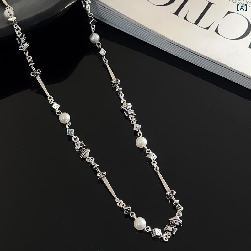 2個セット・カテゴリ: ネックレス・スタイル: クール・スタイル分類: 個性的・対象: 男女兼用・素材: 銅・ペンダント素材: 銅・加工方法: 電気メッキ・デザイン: ハート形・流行要素: チェーン、ハート・チェーン種類: パールチェーン・...