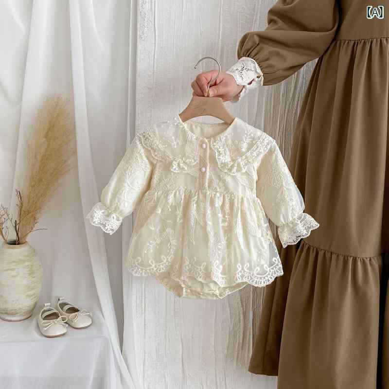 ・カテゴリ: ロンパース・対象: ベビー・キッズ・性別: 女の子用・主な素材: 綿95%・袖丈: 長袖・厚さ: 普通・開閉タイプ: スナップボタン・スタイル: スイート・カラー展開: アプリコット・サイズ展開: 59cm、66cm、73cm...