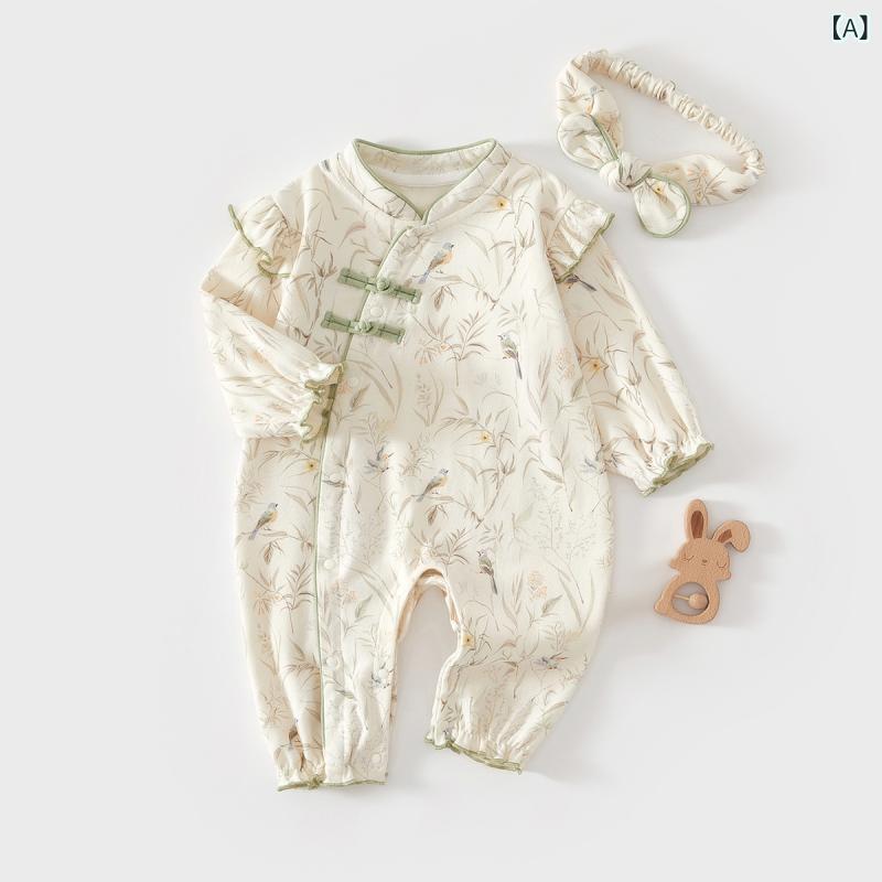 ・安全基準: Aクラス・主な素材: 綿100%・着用シーズン: 春、夏、秋・対象年齢: 新生児（0〜1歳）・対象性別: 男女兼用・袖丈: 長袖・厚さ: 普通・開閉タイプ: スナップボタン・スタイル: スウィート・カテゴリ: ロンパース・柄:...