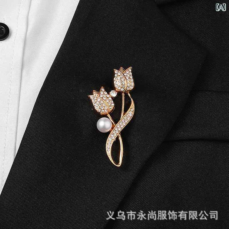 ・種類: ブローチ・対象: 女性・スタイル: レディ・テイスト: 爽やか、甘め・モチーフ: チューリップ・モチーフカテゴリ: 植物、花・素材: 合金・加工方法: メッキ・用途: 装飾・カラー展開: チューリップゴールド、チューリップシルバー