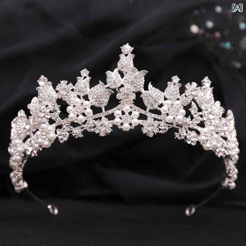 ・カテゴリ: ヘッドアクセサリー・素材: 合金・仕上げ: 厚銀メッキ、KC金メッキ・スタイル: 欧米風・タイプ: 女性用・デザイン: 王冠・加工: ラインストーン装飾・クリスタル種類: ホワイトクリスタル・贈答シーン: 結婚式、誕生日、お祝...