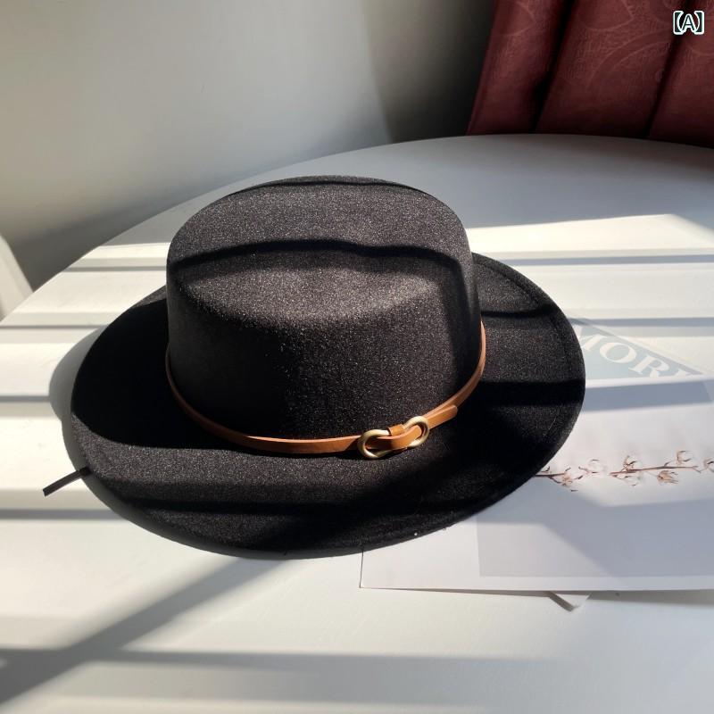 ・カテゴリ: ハット・スタイル: 文芸レトロ・主な素材: ポリエステル・クラウン形状: フラットトップ・つばの形状: 広いつば・カラー展開: ブラック、ホワイト、ベージュ、キャメル・サイズ展開: M (頭囲56-58cm)・機能: 日よけ