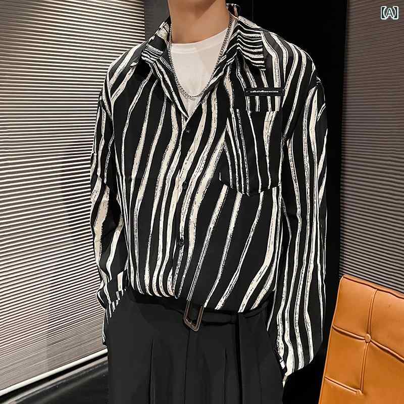 ・カテゴリ: シャツ・スタイル: チャイナ風・フィット: ルーズフィット・主な素材: シルク・ネックライン: 襟付き・袖丈: 長袖・柄: ストライプ・厚さ: 普通・デザイン: ボタン装飾・洗濯表示: 洗濯機洗い可・カラー展開: 画像の色・サ...